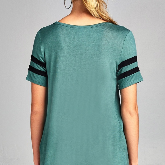 Active Basic | Tops | Criss Cross Varsity Active Basic Top In Sage Black | Poshmark